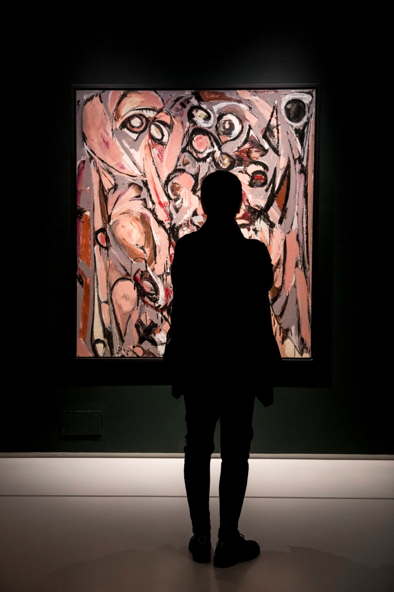 Lee Krasner standing on a ladder in front of The GateArt Blart _ art ...