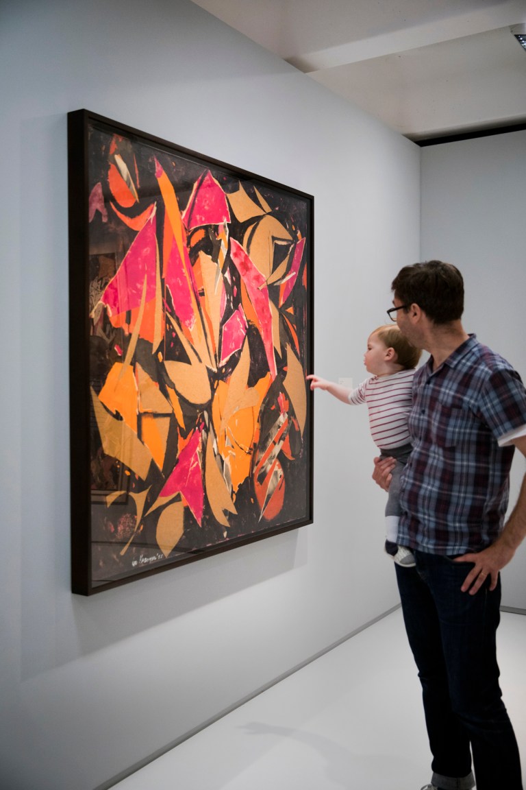 Lee Krasner standing on a ladder in front of The GateArt Blart _ art ...